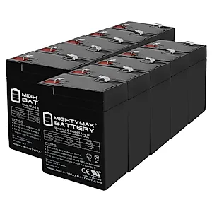 Mighty Max Battery ML4-6 - 6V 4.5AH General 00648 Sealed Non-Spillable Emergency Light Battery WKA6-5F - 10 Pack