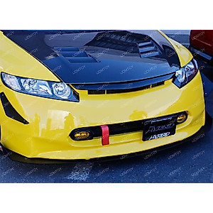 iJDMTOY Sports Red Appearance Racing Style Nylon Tow Strap Universal Fit Compatible with Front or Rear Bumper