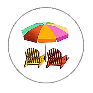 Beach Envelope Seals - 1.2" Circle Stickers - 144 Circle Stickers (Chairs)