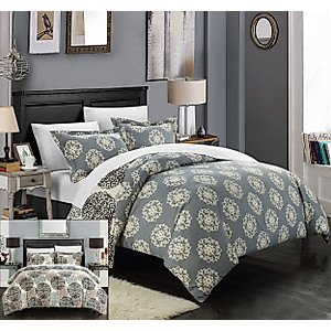 Chic Home 2 Piece Jerome Boho Inspired Reversible Print Duvet Set, Twin, Beige