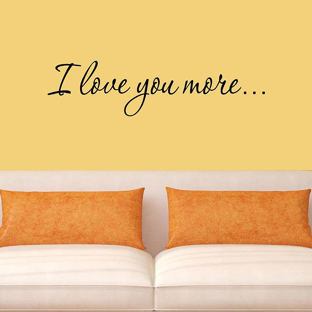 VWAQ I Love You More Decal Wall Quote Love Wall Art Decor Stickers Sayings for Bedroom