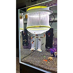 2 Units Aquarium Fish Hatchery Isolation net, Aquarium Fish Breeder Tank Isolation Hatching Net Box, a Large Aperture net and a Small Aperture net Together