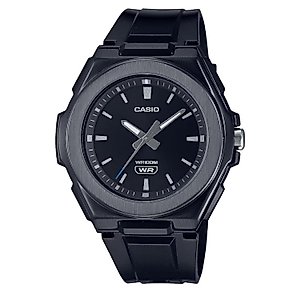 Casio Classic Analog Stainless Steel Bezel Black Resin Band Men's Watch LWA300HB-1EV