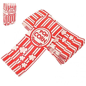 Luxylei Paper Popcorn Bags 100 Pack Popcorn Bags Bulk Popcorn Containers Movie Night Supplies Reusable Popcorn Bags for Party Events Gatherings