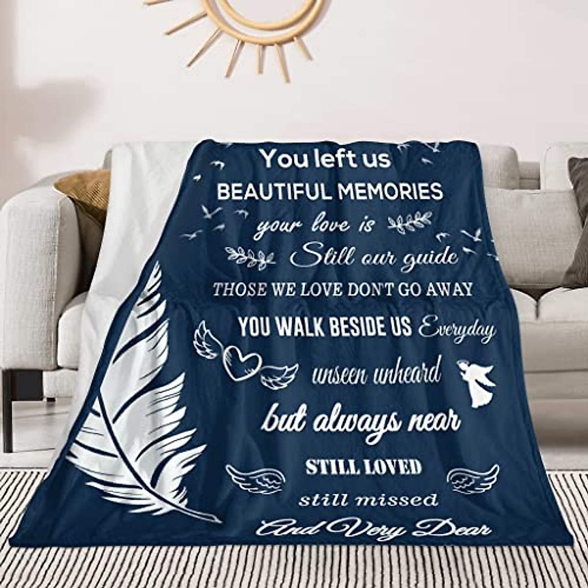 Fouca Bereavement Gifts Blanket, Memorial Gift for Loss of Loved one, Sympathy Gift, in Memory of Loved One Gifts, Condolence Gifts, Remembrance Gifts for Loss of Loved One Throw Blanket 60" x 50"