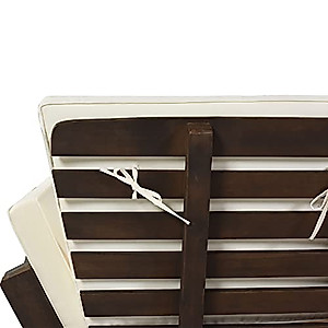 Goohome Outdoor Futon, Outdoor Daybed Cushion Patio Sofa, Adjustable Convertible Wooden Patio Loveseat Sofá Chaise Lounge Sectional Furniture Set, for Balcony, Backyard, Poolside