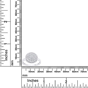 Wishrocks Round Cut White Cubic Zirconia Pave Disc Ring Jewelry For Women in 14k White Gold Over Sterling Silver Ring Size- 7