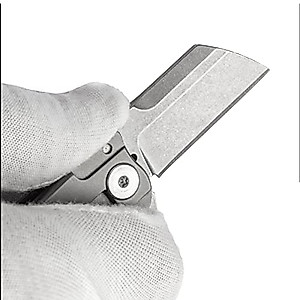 NHDT sw701 Mini Titanium Handle Steel Blade Folding Pocket Flipper Knife，Ultra Small EDC Tiny 2.18 Inchs hang on a keychain, frame lock knife Camping Tool Outdoor Activities