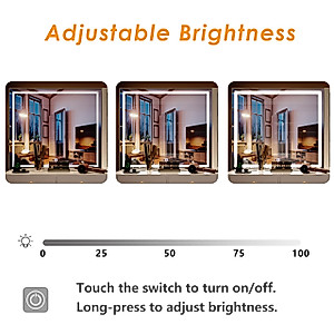 GLAUBIO Vanity Desk with Mirror and LED Lights, Makeup Vanity Table with Sliding Lighted Mirror, Charging Station,Makeup Dressing Table with 5 Drawers, Storage Shelves & Vanity Stool for Bedroom,White