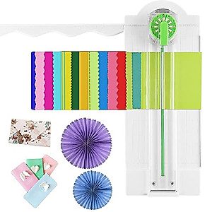 12-Shapes in 1 Craft Paper Edge Cutter,Paper Dial Trimmer Dial Trimmer With Measurements Paper Cutter Machine for Scrapbooking Decorative Wave Edges Cutting Tool Zig Zag Cutting Tool for Photo Card