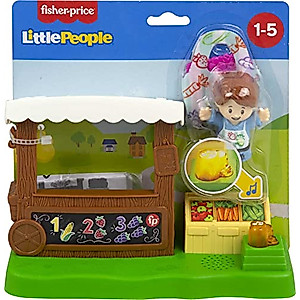 Fisher-Price Little People Toddler Toy Farmers Market Playset with Light Sounds & Figure for Preschool Pretend Play Kids Ages 1+ Years