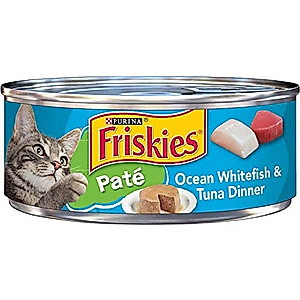 Purina Friskies Pate Wet Cat Food, Ocean Whitefish Tuna, 5.5 OZ Cans (12-Count)