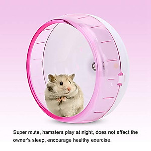 Fockety Hamster Toy, Sturdy Plastic Material Detachable Bracket Lightweight Hamster Wheel, for Guinea Pig(Pink)