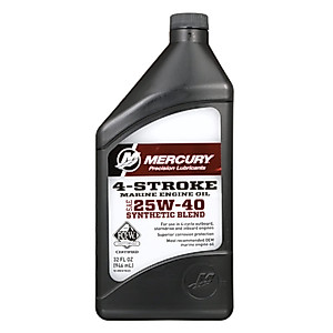 OEM Mercury 4-Stroke FC-W SAE 25W-40 Synthetic Blend Engine Oil One Quart