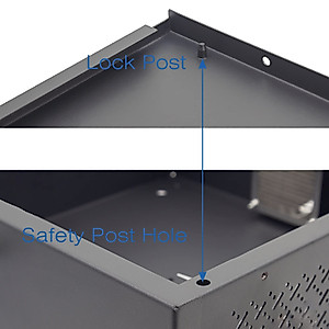 ThePoEstore 18in X 18in X 5in NVR/DVR Lock Box，Black 16 Gauge Heavy Duty Steel With Fan NVR Network Locking Box，Safety Lock Box For CCTV Balun