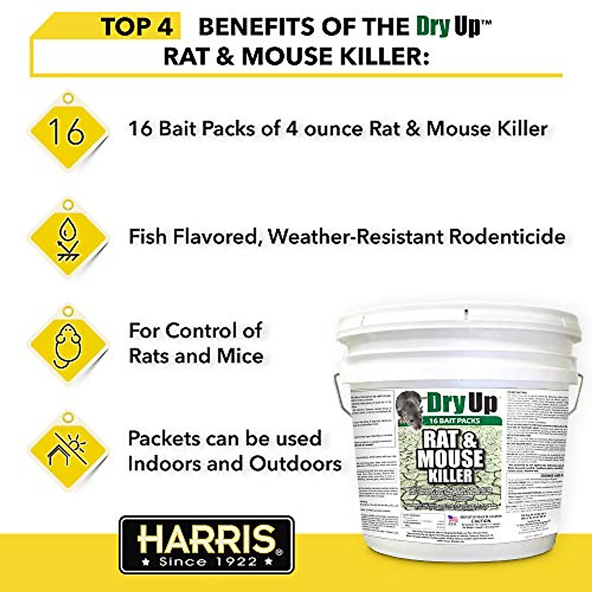 Dry-Up Mouse and Rat Killer, 4oz Mini Bait Bags (16-Pack)
