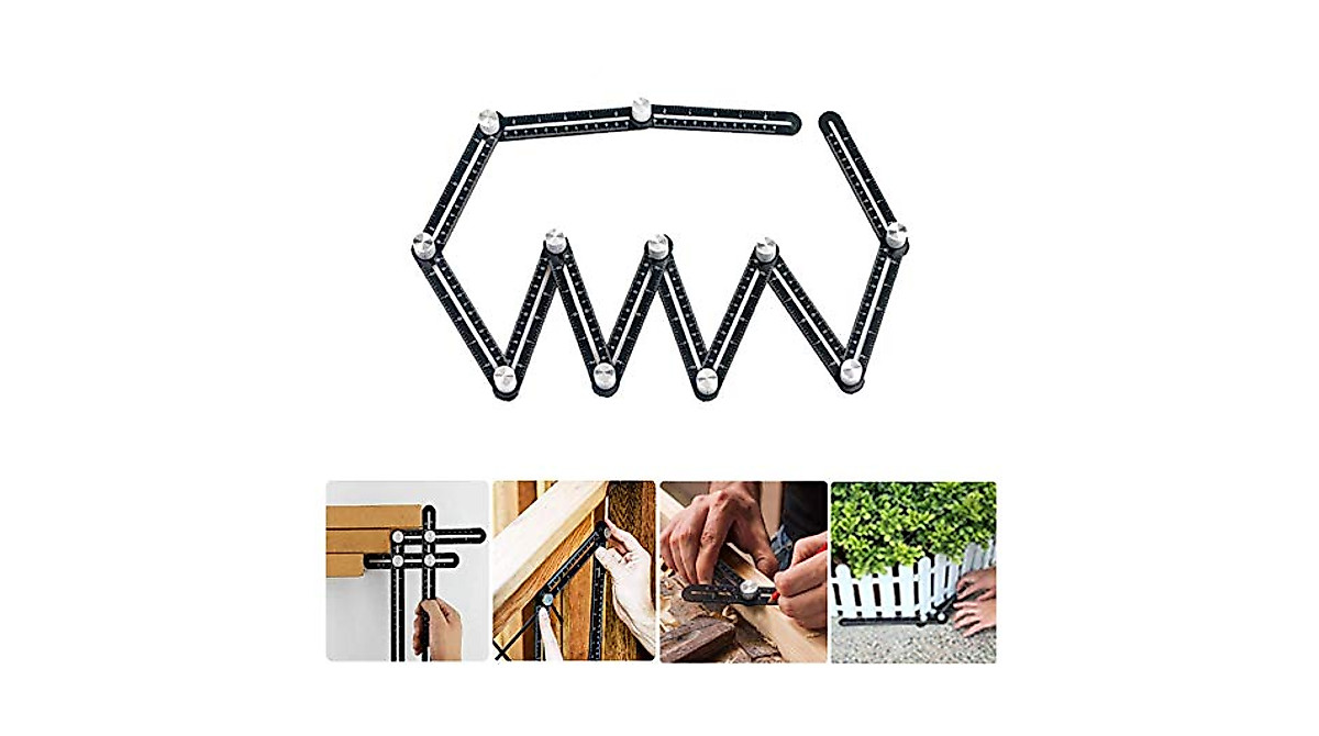 Multi Angle Measuring Ruler 12-Side Alloy Angle Finder Template Tool 12 ...