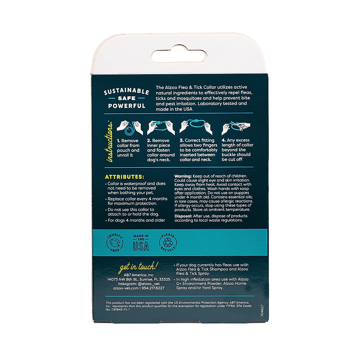 ALZOO Flea & Tick Dog Collar, Helps Repel Fleas, Ticks & Mosquitoes, 100% Plant-Based Active Ingredients, Phthalates and PVC Free, Up to 4 Months Protection, for Small Dogs: 15 lbs & Under, Pack of 2