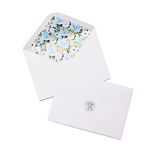 All Ewired Up 50 Blue Elephant Boy Baby Shower Birthday Thank You Cards with Designed Envelope Interior and Matching Seal