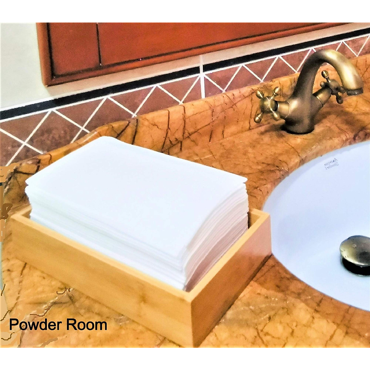 Kitchen Noble Bamboo Guest Towel Holder (2 Pack, 9, 75”x 5, 25”x 2”) – Wooden Rectangle Napkin Tray Multipurpose Organizer Drop Box Ideal for Room, Dining Table, Kitchen Counter Drawers, Natural