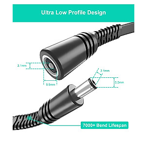 Itramax 30ft 12V DC Extension Cable 2Pack,Power Supply Extension Cord 2.1mm x 5.5mm 5521 DC Adapter Flat Female to Male Extender Wire for IP Network,CCTV Security Camera,DVRs,5V,9V,24V,Volt,25