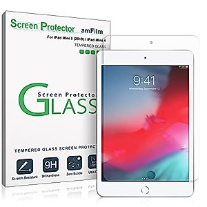 amFilm Screen Protector for iPad Mini 5/iPad Mini 4, Tempered Glass, 1 Pack