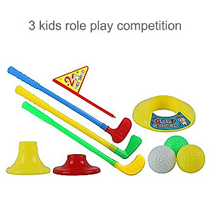 ORZIZRO Plastic Golf Clubs, Educational Golf Toys Sets for Toddlers Kids, Sturdy & Multi-Colored