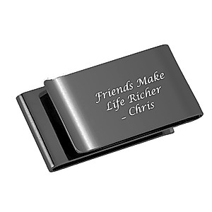 Personalized Double Sided Gun Metal Money Clip Custom Engraved Free - Ships from USA