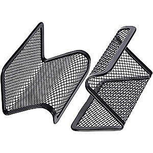 AKIRO 6 Pcs Black Metal Mesh Business Card Holder, Credit Name Card Case,Office Card Collection Organizers