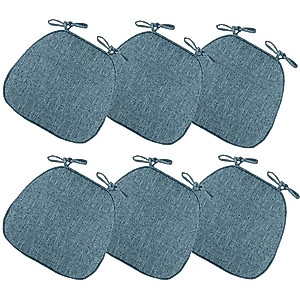 U-Shaped Dining Chair Cushions Thick Chair Pads with Ties Non Skid Back ,1/2/4/6 Pack Soft and Comfortable Seat Cushion for Kitchen Dining Chair ( Color : Grey-Blue , Size : 43*41cm(Set of 6) )