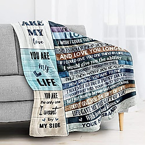 CENSIHER To My Wife Ultra-Soft Micro Fleece You are My Life Blanket Microfiber Valentine's Day Blanket Luxury Blanket for Bedding Sofa and Travel (60inchx50inch)