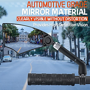 WEST BIKING Anti-Glare Handlebar Bike Mirror - Bike Rear View Mirror With Retractable & 360 ° Adjustable Lens, Foldable Bicycle Mirror For 20-23mm Handlebar (2PCS)