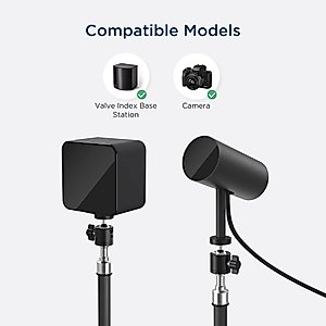 KIWI design VR Tripod Stand for Base Station HTC Vive/Valve Index/Rift Sensor Stand Aluminum Alloy VR Base Station Stand Accessories with Articulating Ball Heads(2 Pack, Base Station Not Included)