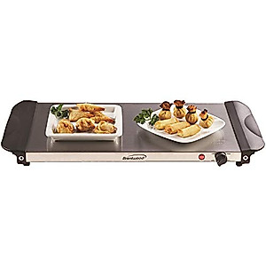 Brentwood Buffet Server and Warming Tray 3 Pan, 4.5 Quart, Brushed Stainless Steel