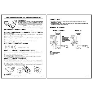 AKT LIGHTING Commercial Emergency Light, Back-up Battery Emergency Exit Lighting Fixtures with Adjustable Hardwired 2 LED Head Wall Mount White for Hallways/Stairways, UL Certified(6 Pack)