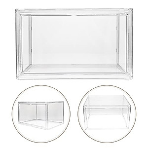 COLLBATH Supplies Case Stationery Lids Acrylic Book Trinkets for Shoe Home Boys Display Bookshelf Clear with Large Collapsible Desk Transparent Convenience Bookrack Folder Toy Crate