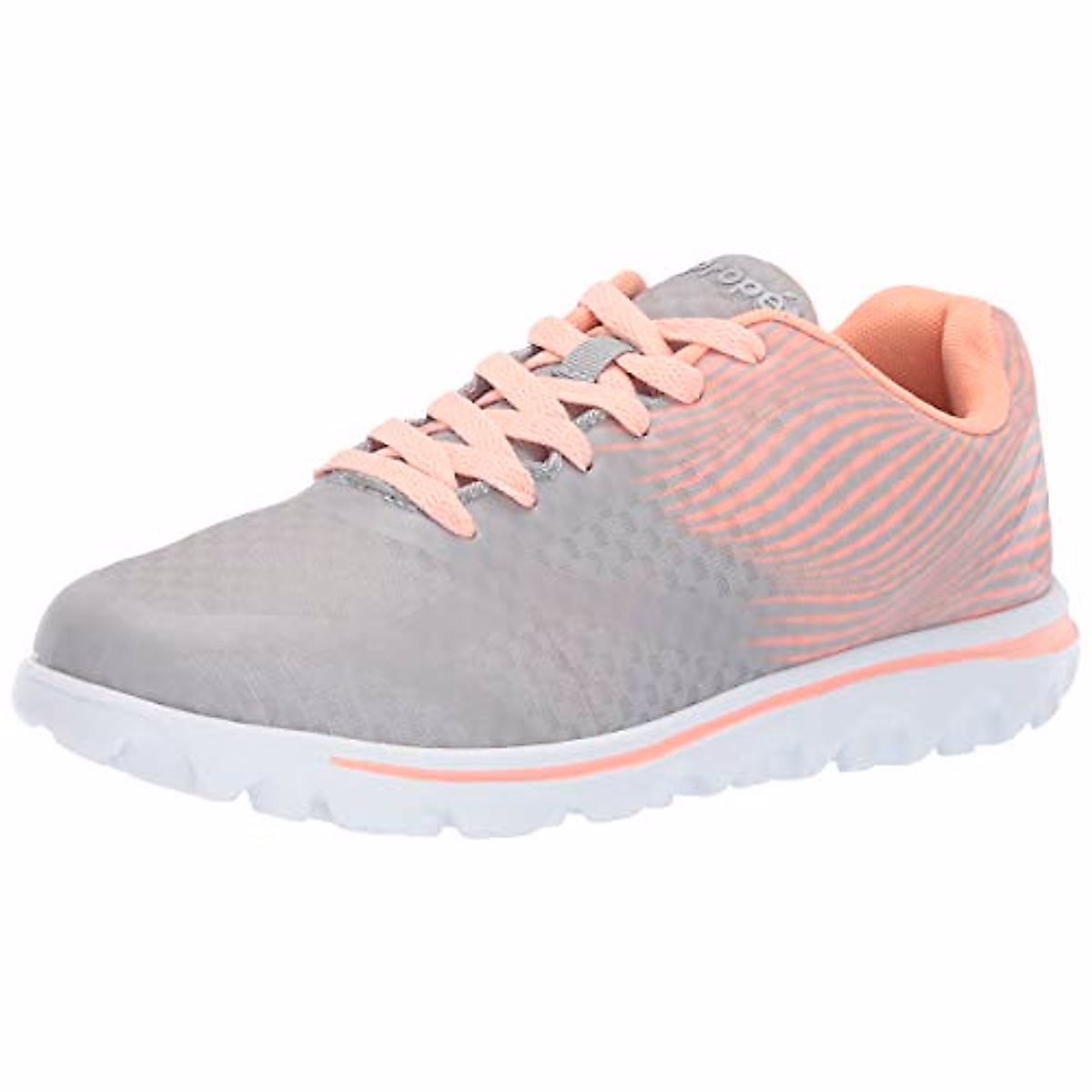 Propét Women's Bailey Shoe, Grey/Peach, 06 D US
