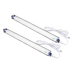 2 Pack LSF8541 T5 4Ft 54W Linkable Single Strip Grow Lights with 2" Wide Mirror Reflector and Full Sun 6500K Spectrum and 5000 Lumens, Great for Seeding and VegGrow!