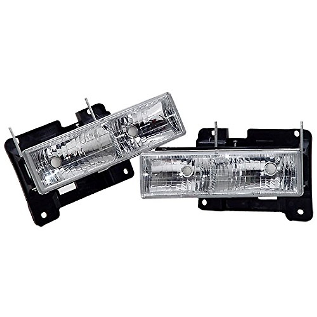 Fleetwood Discovery 1999-2002 RV Motorhome Pair (Left & Right) Diamond Clear Front Headlights with Bulbs