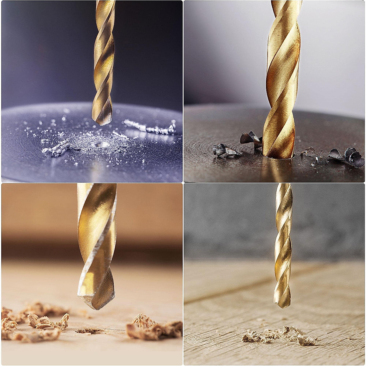 uxcell High Speed Steel Straight Shank Twist Drill Bit Fully Ground Titanium Coated 2.1mm Drill Diameter 49mm Total Length 25mm Drill Bit Length 12 Pcs