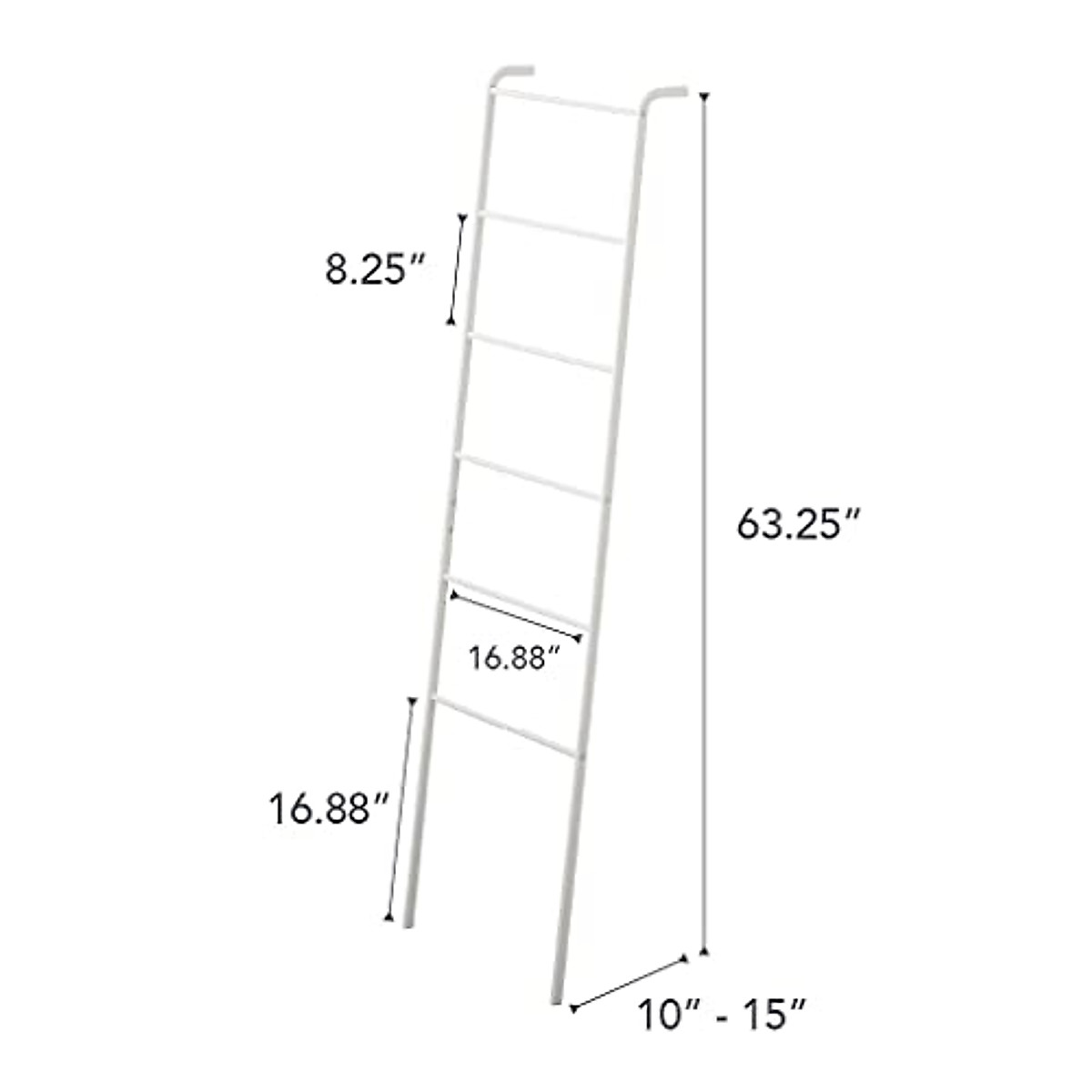 Yamazaki Home Leaning Ladder Rack, Space Saving Steel One Size White