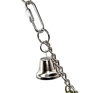 Mandarin Bird Toys 1022 Super Spooner Ringer by M&M Handmade Stainless Steel Noisy Versatile Aviary Toy, Shiny Spoons, Acrylic Pacifiers, Metal Bells, Great for Medium Pets African Grey Conure Quaker