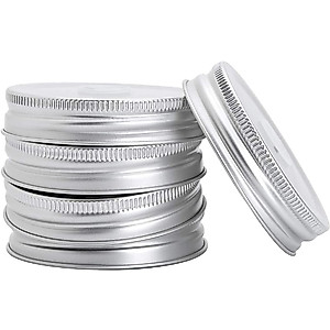 Gisedkle 30 Pcs Regular Mouth Mason Jar Lids with Straw Hole Compatible，Metal Mason Canning Lids Decorative Mason Jar Caps for Drinking&Food Storage.