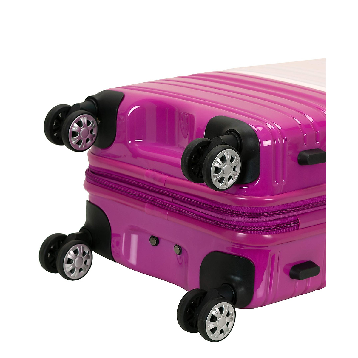 Rockland Melbourne Hardside Expandable Spinner Wheel Luggage, Two Tone White, 2-Piece Set (20/28)