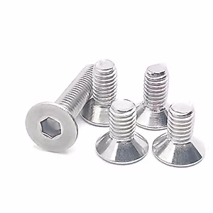 M8-1.25 x 25mm Flat Head Socket Cap Screws Bolts, Stainless Steel 18-8 (304), Bright Finish, Allen Socket Drive,Machine Screws Inner Hex Screw Fasteners Bolts 20 Pcs