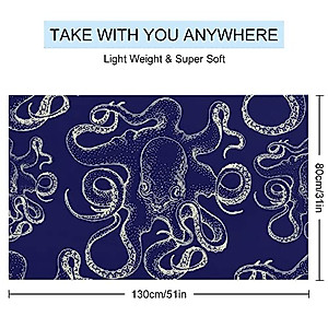 My Little Nest Bath Towels Quick Dry Bathroom Towels Abstract Octopus Absorbent Shower Towels Soft Hand Towel Wash Cloths for Spa Pool Hotel Gym 31" x 51"