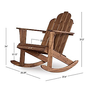 Linon Woodstock Rocking Chair, Teak