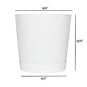 Novelty Majestic Full Depth Cylinder Pot, Glossy White, 14-Inch (10142)