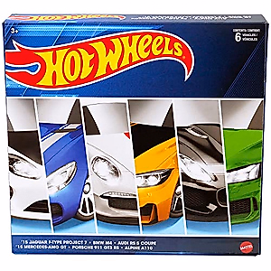 Hot Wheels Themed Multipacks of 6 Toy Cars, 1:64 Scale, Authentic Decos, Popular Castings, Rolling Wheels, Gift for Kids 3 Years Old & Up & Collectors