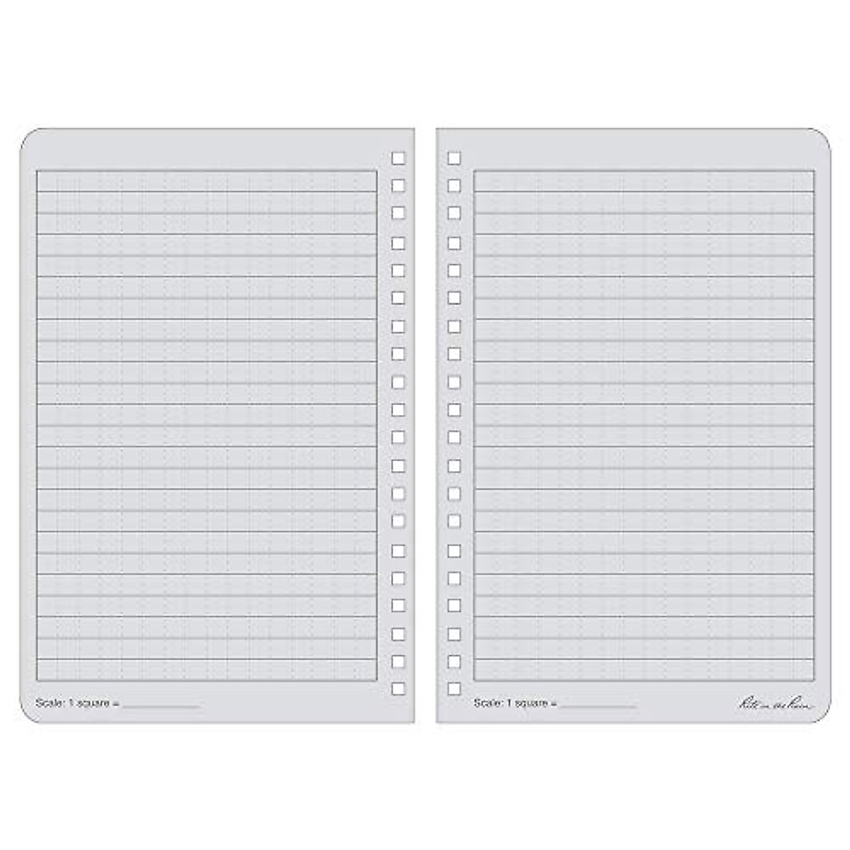 Rite In The Rain Weatherproof Side Spiral Notebook, 4.625" x 7", Black Cover, Universal Pattern, 3 Pack (No. 773L3)